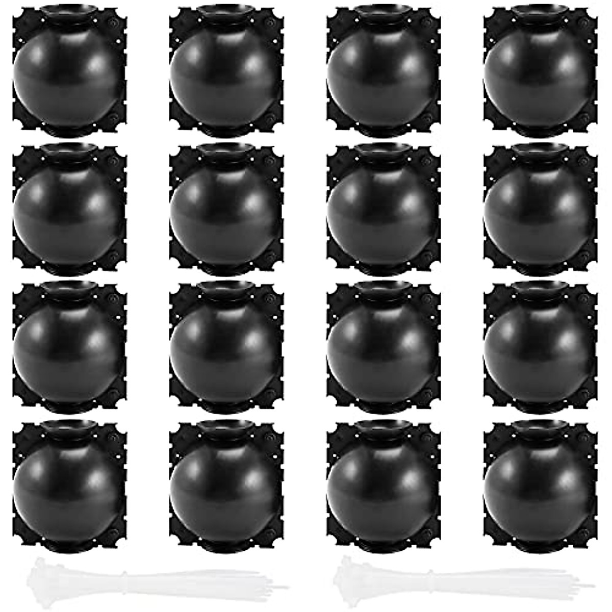 MUKLEI 16 PCS 4.7 x 4.7 Inch Large Plant Root Growing Ball Device, High Pressure Propagation Ball Reusable Plant Rooting Device Rooter Box Grafting Device for Garden Plants, Black