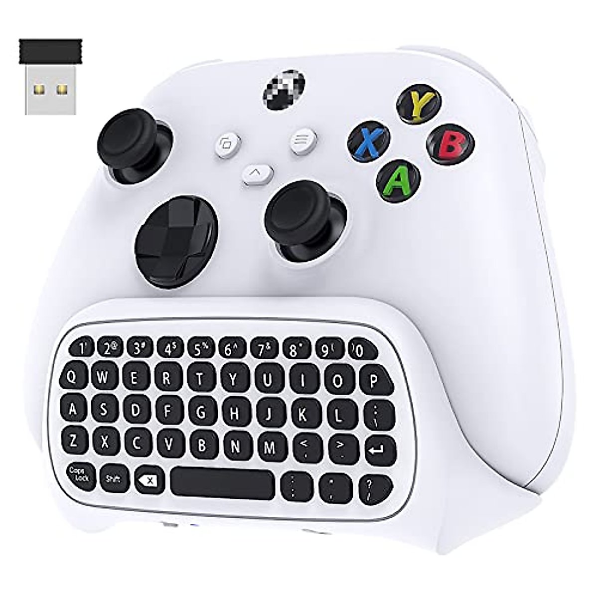 MENEEA Controller Keyboard for Xbox Series X/Series S/One/S/Controller, Mini Game Chatpad Keypad with Audio/3.5mm Headset Jack & 2.4Ghz Receiver Accessories for for Xbox Series X/S Game Controller