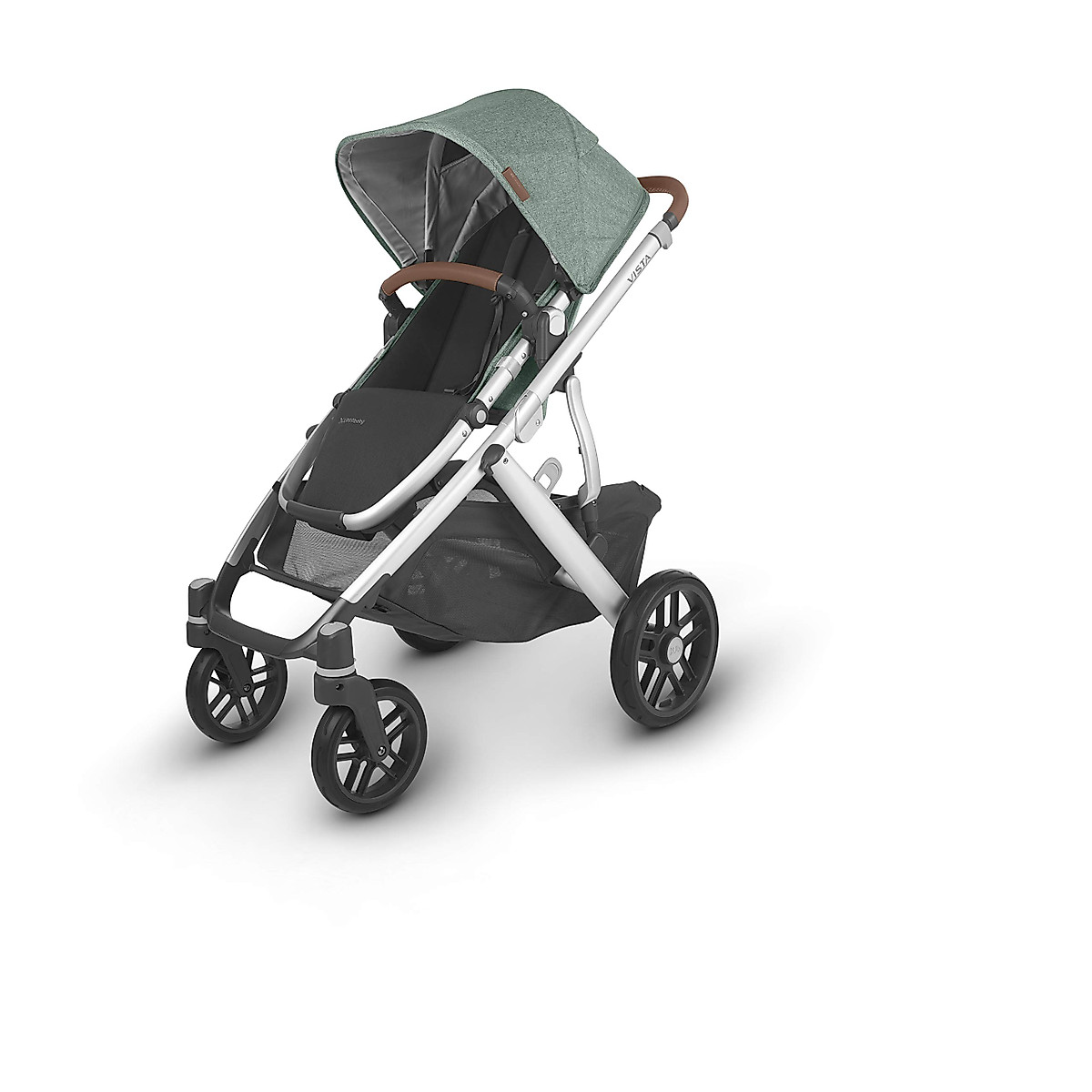 UPPAbaby Vista V2 Stroller - Emmett (Green Melange/Silver/Saddle Leather) + Travelbag for Vista, V2, Cruz, V2