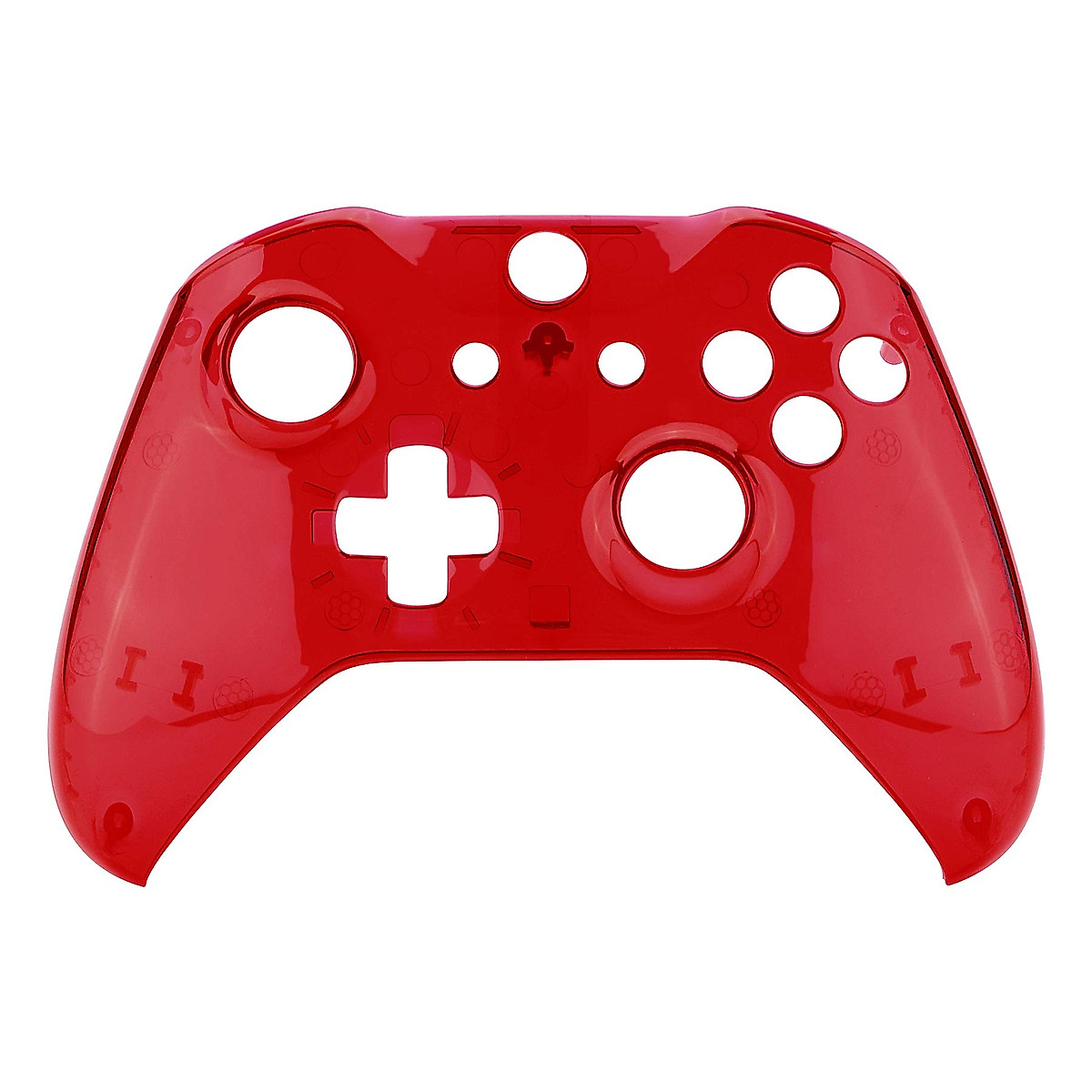 eXtremeRate Transparent Crystal Clear Red Faceplate Cover for Xbox One Wireless Controller (Model 1708), Custom Case Front Housing Shell for Xbox One S X Controller - Controller NOT Included