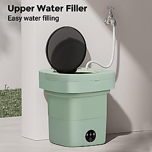 Portable Washing Machine, Mini Washing Machine, 9L Foldable Washing Machine with Water Inlet Mini Washer for delicate items, Socks, Underwear, Baby Clothes, Apartments, Dorm, Rv, Travel Laundry