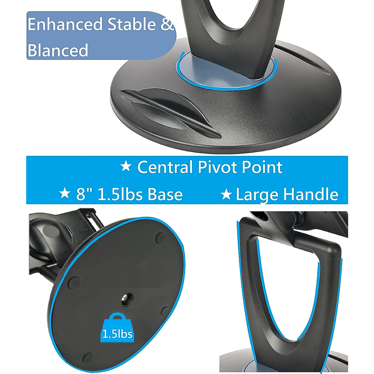 MAX SMART Large Tablet POS Stand, Rotating Commercial Tablet Stand, Swivel Base for Retail Kiosk Register Office Showcase Cashier and Business