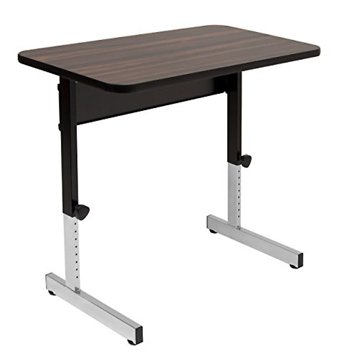 Calico Designs Adapta Height Adjustable Office Desk, All-Purpose Utility Table, Sit to Stand up Desk Home Computer Desk, 23" - 32" in Powder Coated Black Frame and 1" Thick Walnut Top, 36 Inch, Black/Walnut