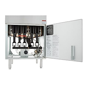 EMPURA 80 lb Freestanding Floor Natural Gas Fryer | Deep Frying with (2) Removable Baskets and (5) Cast-Iron Vertical Burner Tubes for Kitchen Restaurant | 39.36"H x 21"W x 30.32"D, Stainless Steel