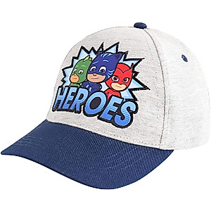 PJ Masks boys Toddler Hat for Boyâ€™s Ages 2-7, Pj Masks Kids Baseball Cap, Gray, 4-7 Years US