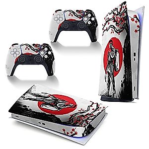 PlayStation 5 Digital edition version sticker protective cover, Fighter Under The Sun ps5 controller protective shell (compatible with ps5 Digital edition)