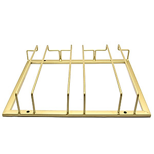 Hoshen Goblet Wine Glass Rack, 11.8 inches Under Cabinet Wine Wine Glass Rack, Glass Storage Rack, Bar Hanging Wine Wine Glass Rack, (3 Rows) Gold