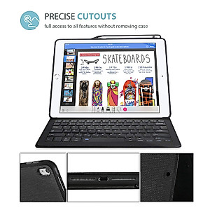 ProCase Keyboard Case for iPad Pro 12.9" 2017/2015 Old Model with Built-in Apple Pencil Holder, Slim Lightweight Cover Folio Stand Smart Cover with Keyboard for Apple iPad Pro 12.9 inch –Black