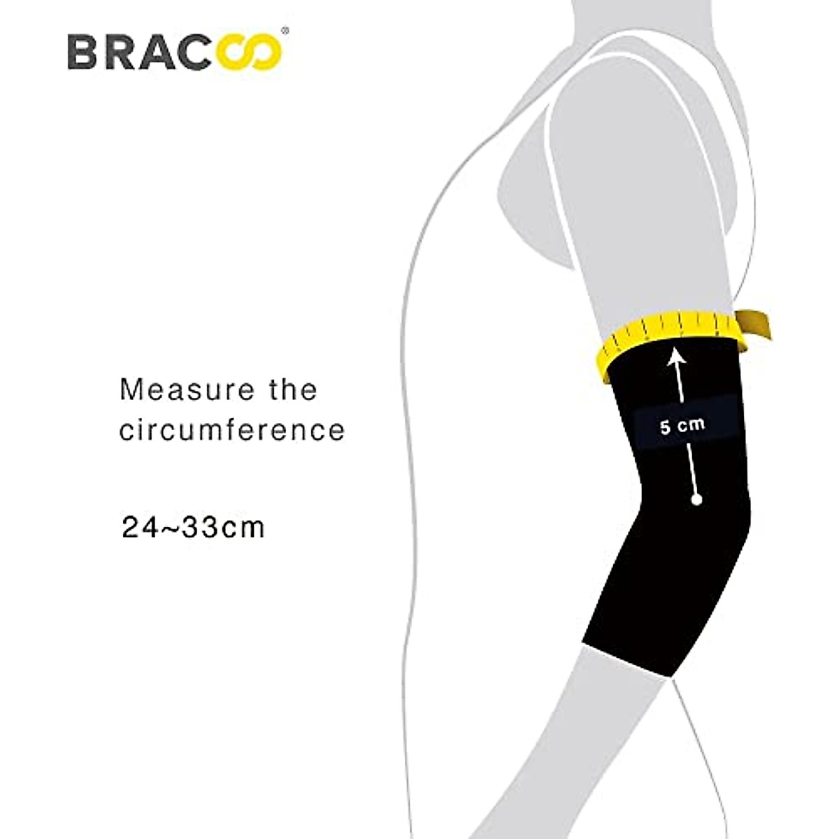 Bracoo Elbow Sleeve Brace for Tendonitis, Tennis Elbow Women Men, Neoprene Compression Wrap, Golfer's Elbow, Bursitis, Sprains, Strains, Sports Injury Recovery Joint, Arthritis Pain Relief, ES10