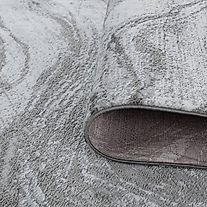 GLORY RUGS Abstract Area Rug Modern Contemporary Faded Soft for Living Room Dining Room Bedroom Home and Office (108Gray, 8x10)