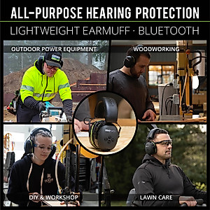 ISOtunes AIR DEFENDER Bluetooth Earmuffs: Comfortable Wireless unisex adult Hearing Protection with 40 Hour Battery Life