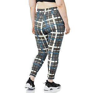 Champion womens Making the Cut Season 3 Episode 2 Champion Collab Curtis' High-rise Plaid Printed Leggings, Champion Tapes Teal, Small US