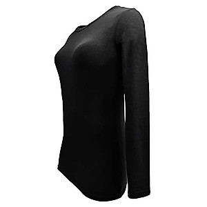 Natural Uniforms Women's Under Scrub Tee Crew Neck Long Sleeve T-Shirt (Black, Medium)