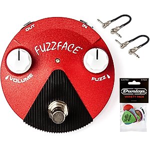 Briskdrop Dunlop FFM6 Band of Gypsys Fuzz Face Mini Bundle with 2 MXR Patch Cables & Dunlop Pick Pack, FFM6PatchBundle