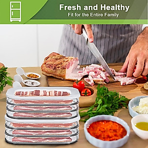 CHACHAE Deli Meat Container for Fridge,Bacon Lunch Meat Container for Refrigerator,Cold Cuts Storage Containers for Fridge,Stackable Food Storage Boxes with Lid for Sandwich,Deli,Meat,Meal Prep,1Pack