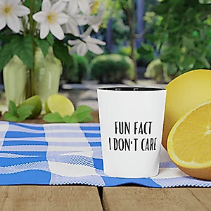 Shot Glass Party Ceramic Tequila Humorous Sayings Fun Fact I Do Not Care Sarcasm Husband Men Women 1.9oz / Black