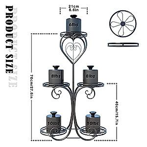 ZHAZHADI Plant Stand Indoor Outdoor - Metal 5 Tier Flower Pot Holder Display Vertical Shelves Shelf - Wrought Iron Corner Planter Rack Multiple Organizer for Garden Patio Lawn Balcony Office Black
