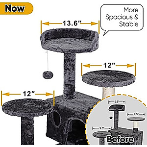 54in Cat Tree Tower for Indoor Cats Multi-Level Cat Condo Cat Bed Furniture with Scratching Post Kittens Activity Center