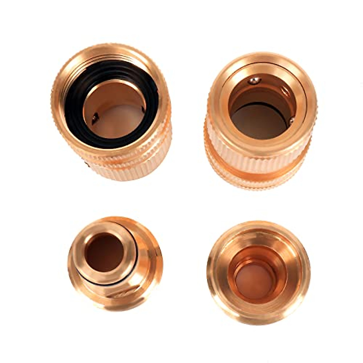 Winmien Heavy Duty Brass Garden Hose Quick Connect Fittings，Water Hose Connectors 3/4 inch GHT Female and Male (2 Sets)