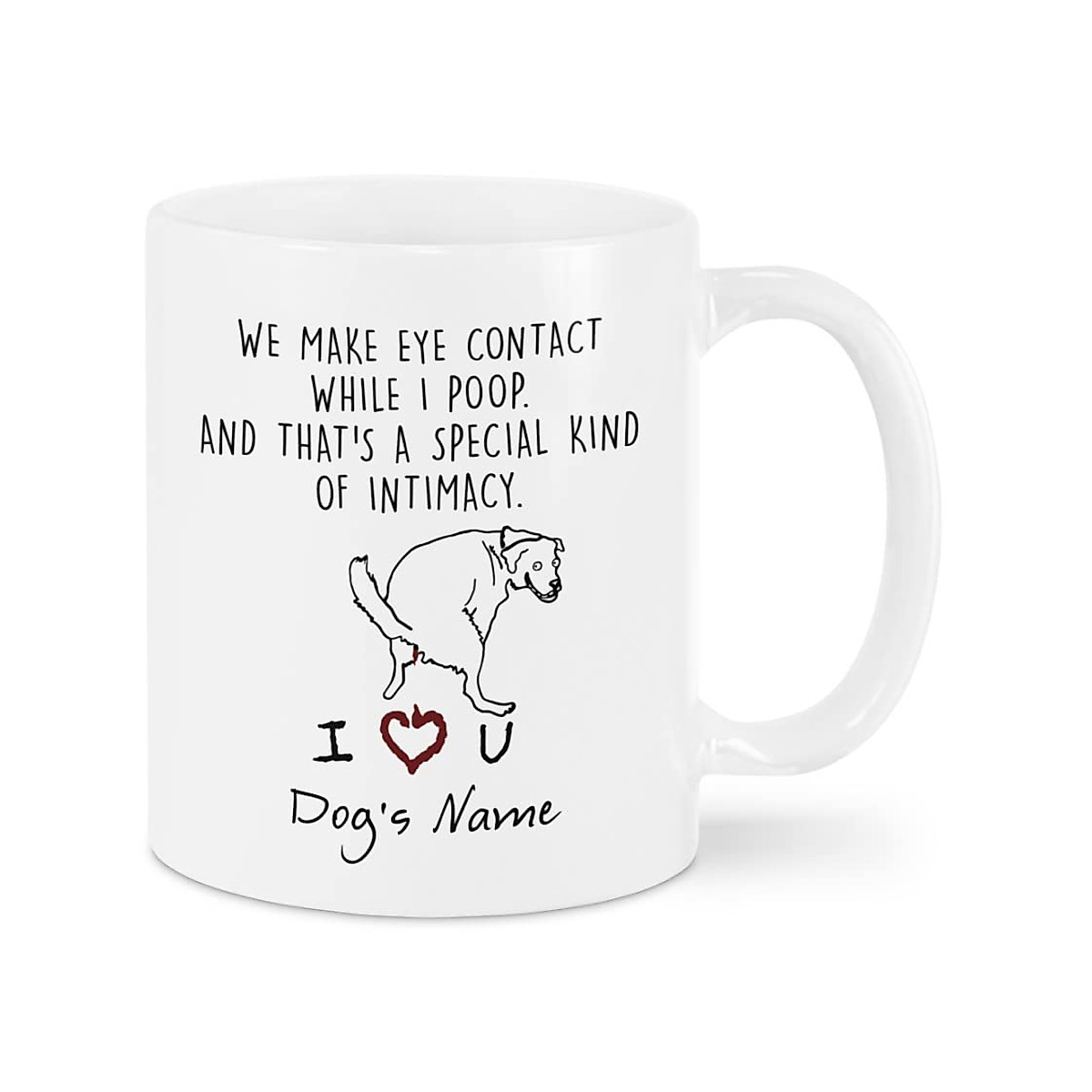 Lafine Personalized We Make Eye Contact While I Poop And That's A Special Kind Of Intimacy Mug, Funny Custom Name Color Changing Happy Mothers Day Father's Gifts For Dog Mom, Dad, Lover, multi