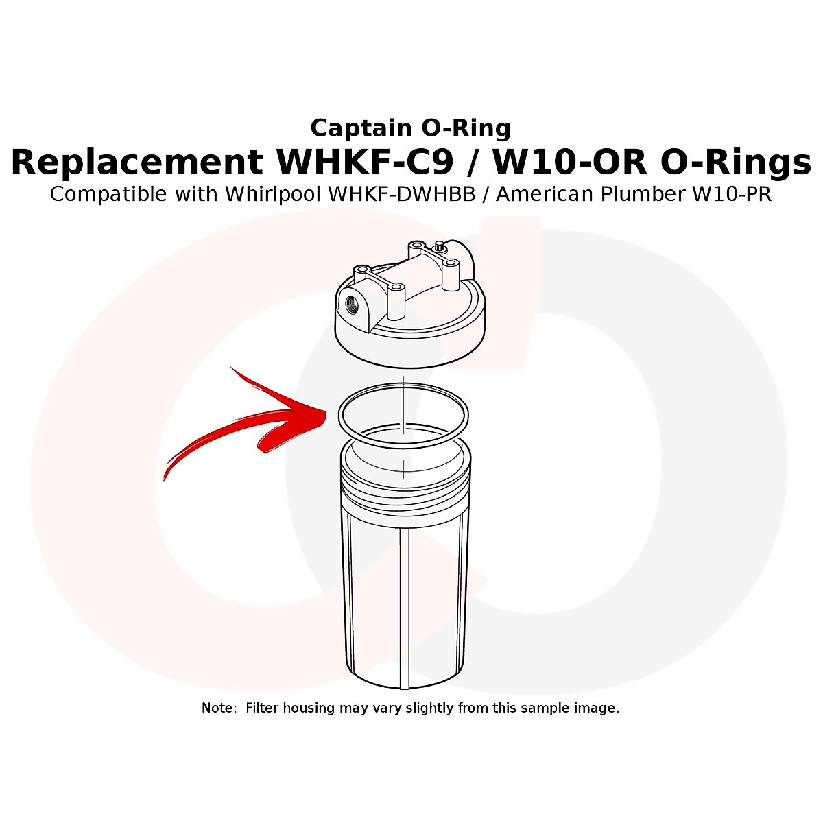 Captain O-Ring - Replacement O-Rings for Whirlpool WHKF-DWHBB (WHKF-C9) & American Plumber W10-PR (W10-OR) (3 Pack)