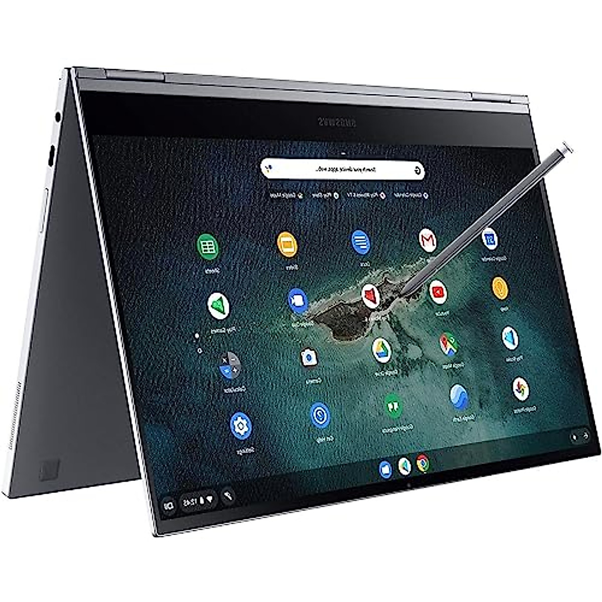 SAMSUNG Chromebook Touchscreen Laptop with Pen| 13.3 UHD AMOLED Display| Intel i5-10210U| Backlit Keyboard| Wireless Wi-Fi6| USB C| Fingerprint| Chrome OS| Webcam (8GB RAM| 256GB SSD+32G SD Card)