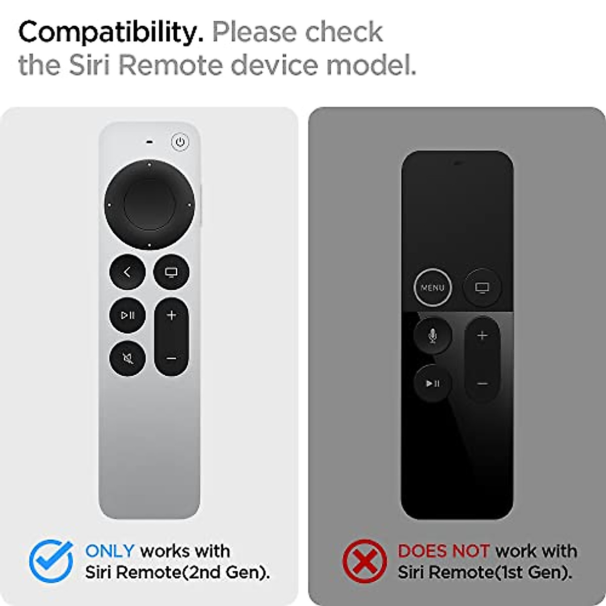 Spigen Silicone Fit Designed for Apple TV 4K 2021/2022 Siri Remote Anti-Slip Shockproof Case Compatible with AirTag - Black