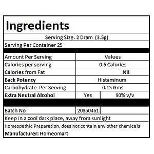 homeomart.com Histaminum Homeopathy Pellets (Pills) in 200C Potency, Pack of 3