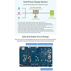 Waveshare PoE UPS Uninterruptible Power Supply Base Board for Raspberry Pi Compute Module 4 with Gigabit Ethernet/Dual HDMI/Quad USB2.0 etc.Interfaces