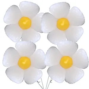 45" Daisy Balloons Party Decorations Party Decor Large White Helium Huge Daisy Flower Birthday Floral Decoration Foil Mylar Balloons 4Pcs