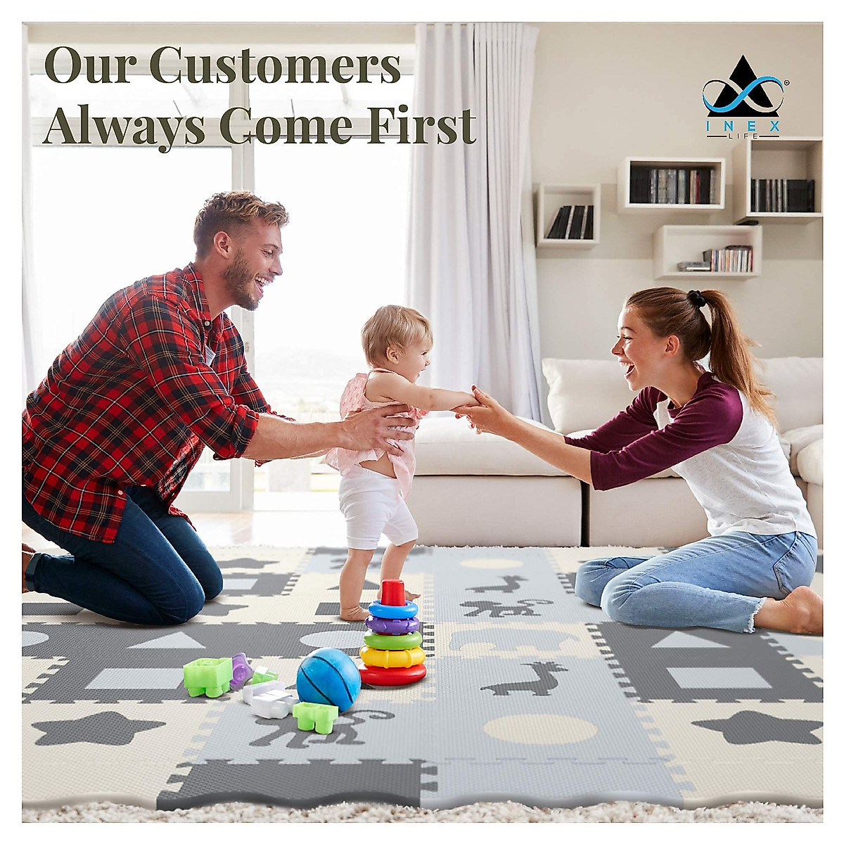 Soft Foam Baby Play Mat | Perfect Playmat for Tummy Time & Crawling - Extra Thick Padded Tiles Protect Infants & Toddlers from Hard Floors - with a Clean, Modern Design You'll Want to Show Off