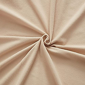 Flannel Sheets Warm and Cozy Deep Pocket Breathable All Season Bedding Set with Fitted, Flat and Pillowcases, Twin, Beige