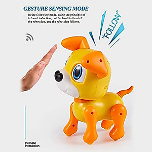 Robot Dog Toy, Safe Durable Smart Puppy, Patrol Mode for Playing Baby 3 Years Old + Children(Yellow)