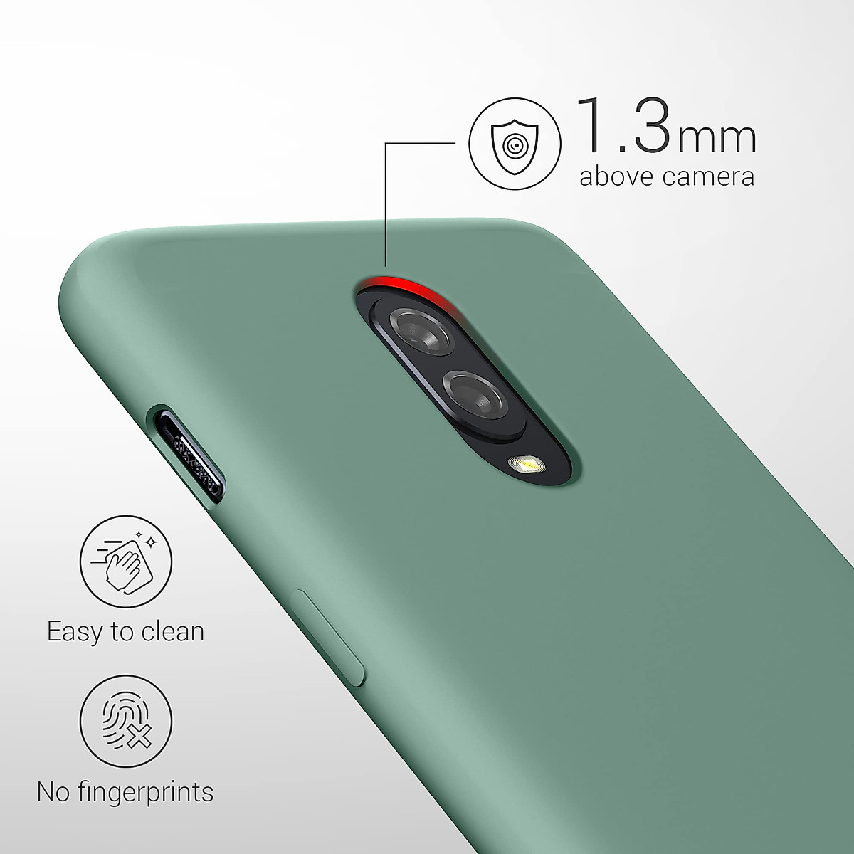 kwmobile Case Compatible with OnePlus 6T Case - TPU Silicone Phone Cover with Soft Finish - Forest Green