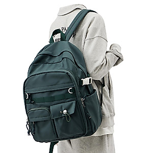 weradar Cute Bookbag For Teen Girs Boys,Middle Students Travel Backpack,Casual Daypackas Backpack For Women Men,Aesthetic School Backpacks With Lots of Pockets(Green)