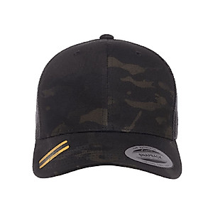 The Hat Pros | Yp Classics Retro Trucker Cap Structured Classic Yupoong Snapback Hat (Multicam Black)