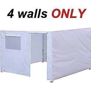 Eurmax USA Full Zippered Walls for 10 x 10 Easy Pop Up Canopy Tent,Enclosure Sidewall Kit with Roller Up Mesh Window and Door 4 Walls ONLY,NOT Including Frame and Top（Forest Green）