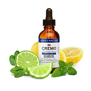 Cremo Beard Oil, Cooling Citrus & Mint Leaf, 1 fl oz - Restore Natural Moisture and Soften Your Beard To Help Relieve Beard Itch