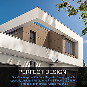 30ft Charger for Arlo Pro 3 Floodlight, Indoor Outdoor Charging Cable and Power Adapter for Charging Arlo Pro 3 Floodlight Continuously (1 Pack)