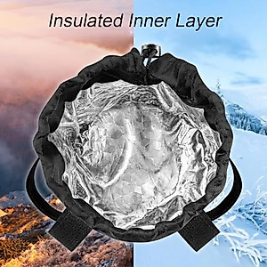 Caudblor Bike Water Bottle Holder Bag for Kid Adult, Insulated Bicycle Coffee Cup Holders with Phone Storage, Black Handlebar Drink/Beverage Container for Walker/Cruiser/Exercise/Mountain Bike