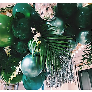 110pcs Dark Green Balloons, 12inch Green Latex Party Balloons, Helium Quality for Birthday Wedding Gender Reveal Christmas Party Decorations(With 2 Green Balloons)