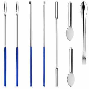 8 Piece Capsule Filling Machine Kits for Empty Pill Capsules Filler, Home & Lab Supplies - Micro Tiny Spoon Spatula, Lab Scoop Filling Tray, Herb Powder Tamper Tool, Gel Capsules Size #000 00 0 1 2 3