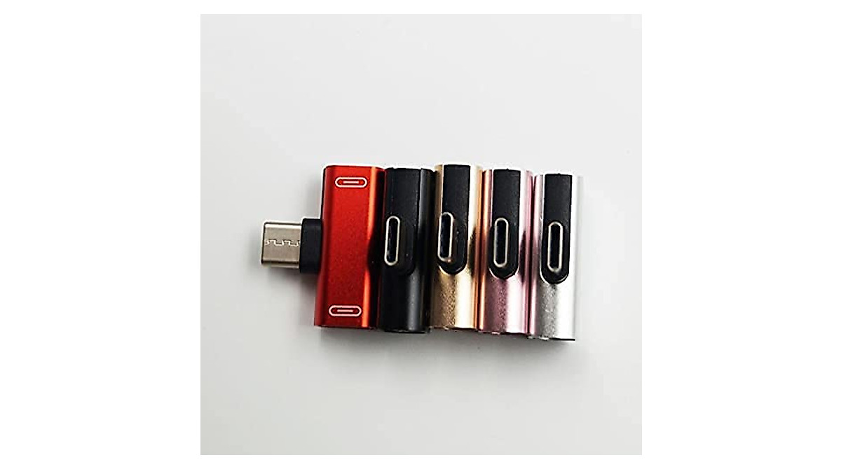 U-K 2 in 1 USB C Splitter Type C Male to Dual Type C Female Headphone ...