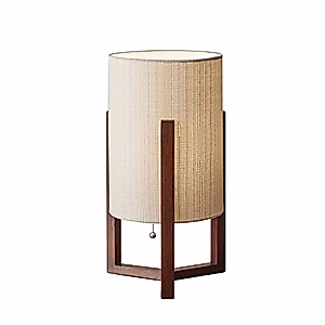 Adesso 1502-15 Quinn Table Lantern, 17 in., 60 W Incandescent/CFL, Walnut Birch Wood, 1 Wooden Lamp
