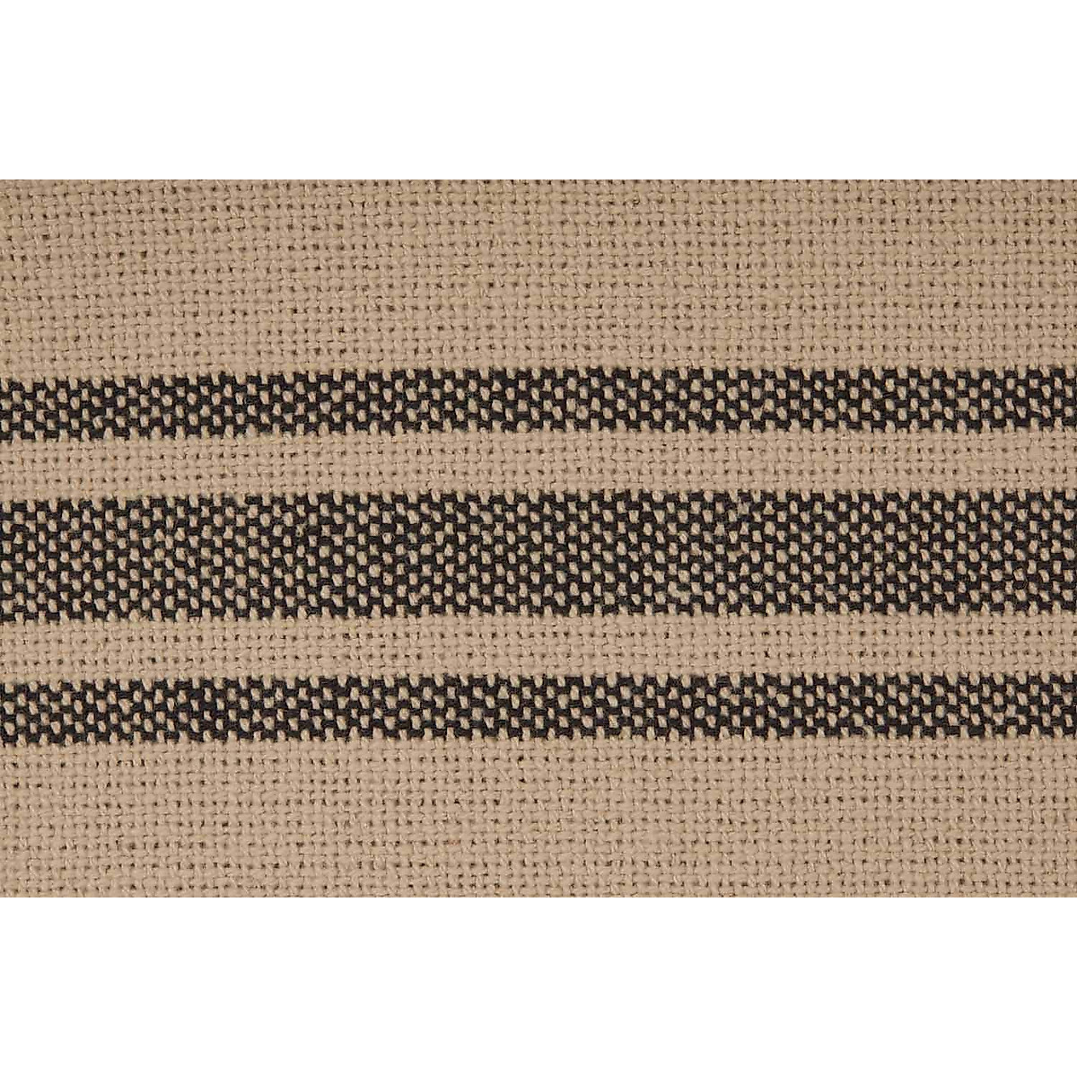 Mill House Stripe Black Euro Pillow Sham, 26 "x 26", Farmhouse Primitive Grain Sack Stripe Woven Bedding, Beige & Black