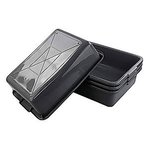 Bringer 4-Pack Gray Commercial Bus Tubs, 8 L Small Plastic Bus Box
