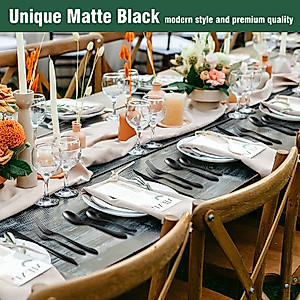 Matte Black Silverware Set - viishow 20-Piece Stainless Steel Flatware Set for 4, Matte Tableware Modern Satin Finished Kitchen Cutlery Set Eating Utensils Set, Dishwasher Safe