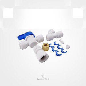 EvertechPRO Ice Maker Installation Kit with 25 Feet of Plastic Tubing and Fittings