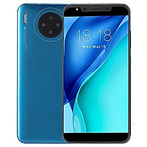Unlocked Smartphones 3G, International Android Unlocked Cell Phones, 5.72in HD Screen, 512MB +4G, 2MP + 2MP Quad Camera, Dual Card Dual Standby, Face ID&Fingerprint Unlock(Blue)