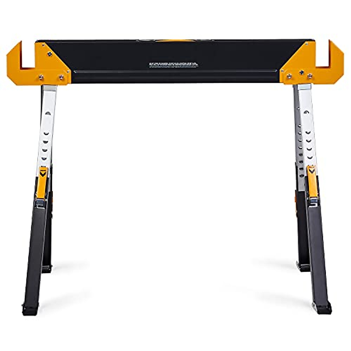 ToughBuilt - Folding Sawhorse/Jobsite Table - Sturdy, Durable, Lightweight, Heavy-Duty, 100% High Grade Steel, 1300lb Capacity, Pivoting Feet, Adjustable Height Legs - (TB-C650) - 2 Pack